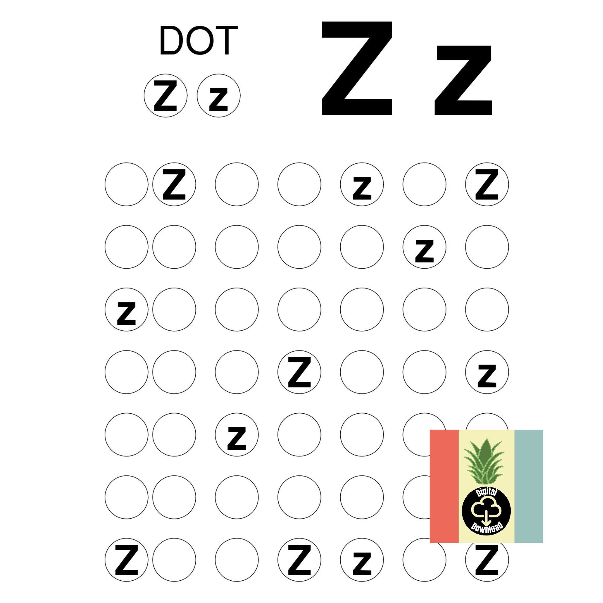 Alphabet Dot Marker Coloring Pages - Etsy