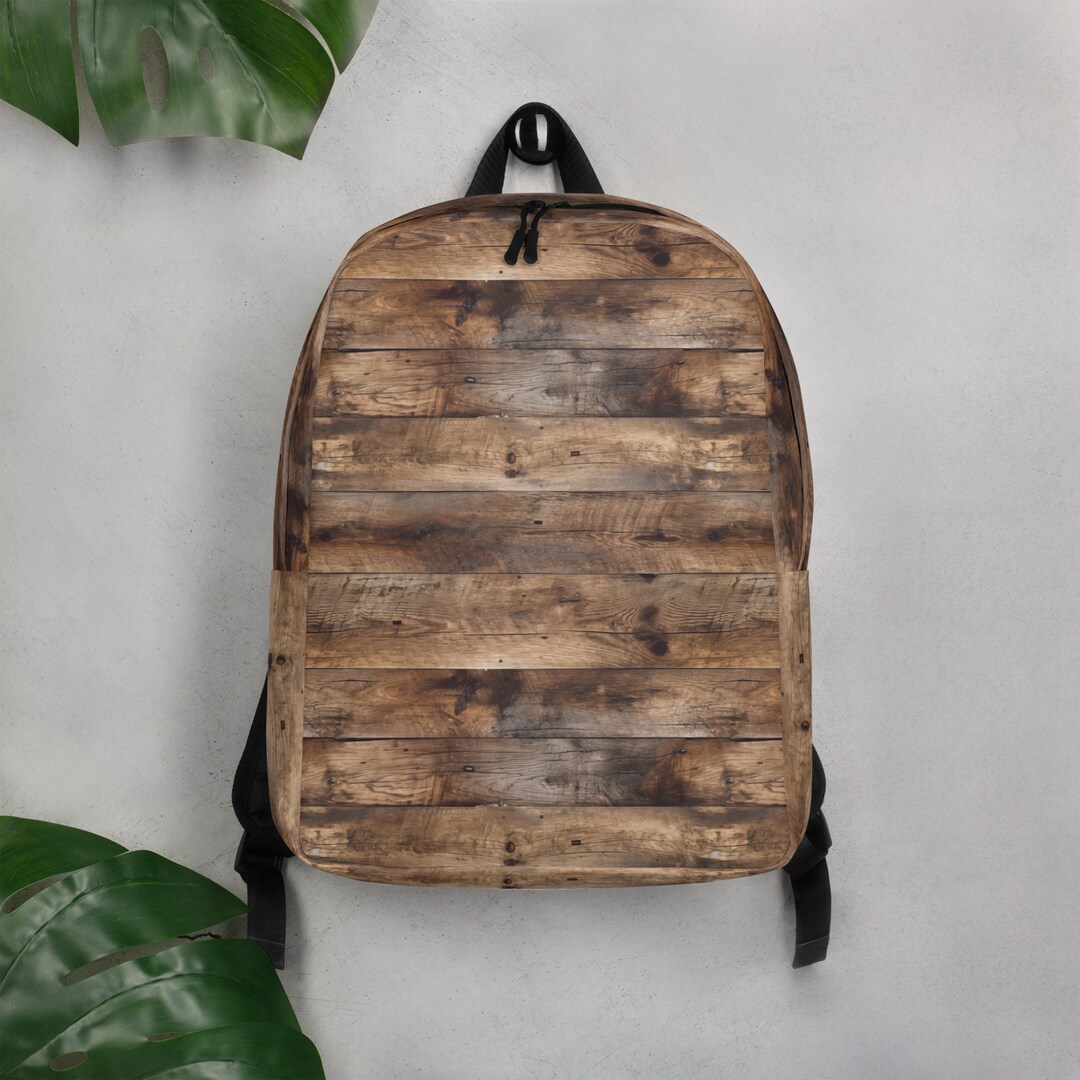 Wood Plank Style Minimalist Backpack, Casual Bag, Daily Backpack ...