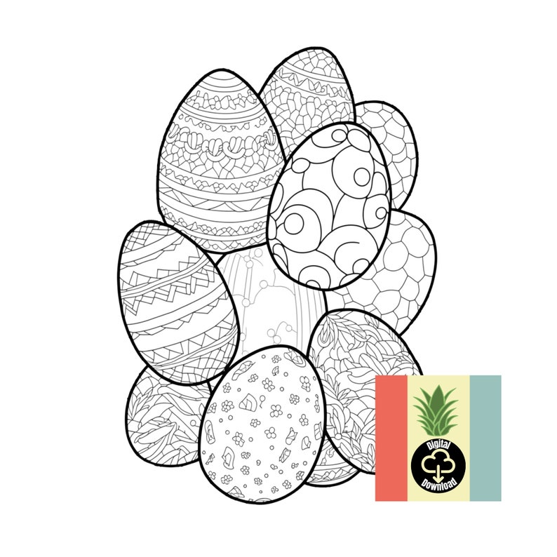 Easter Themed Coloring Pages - Etsy