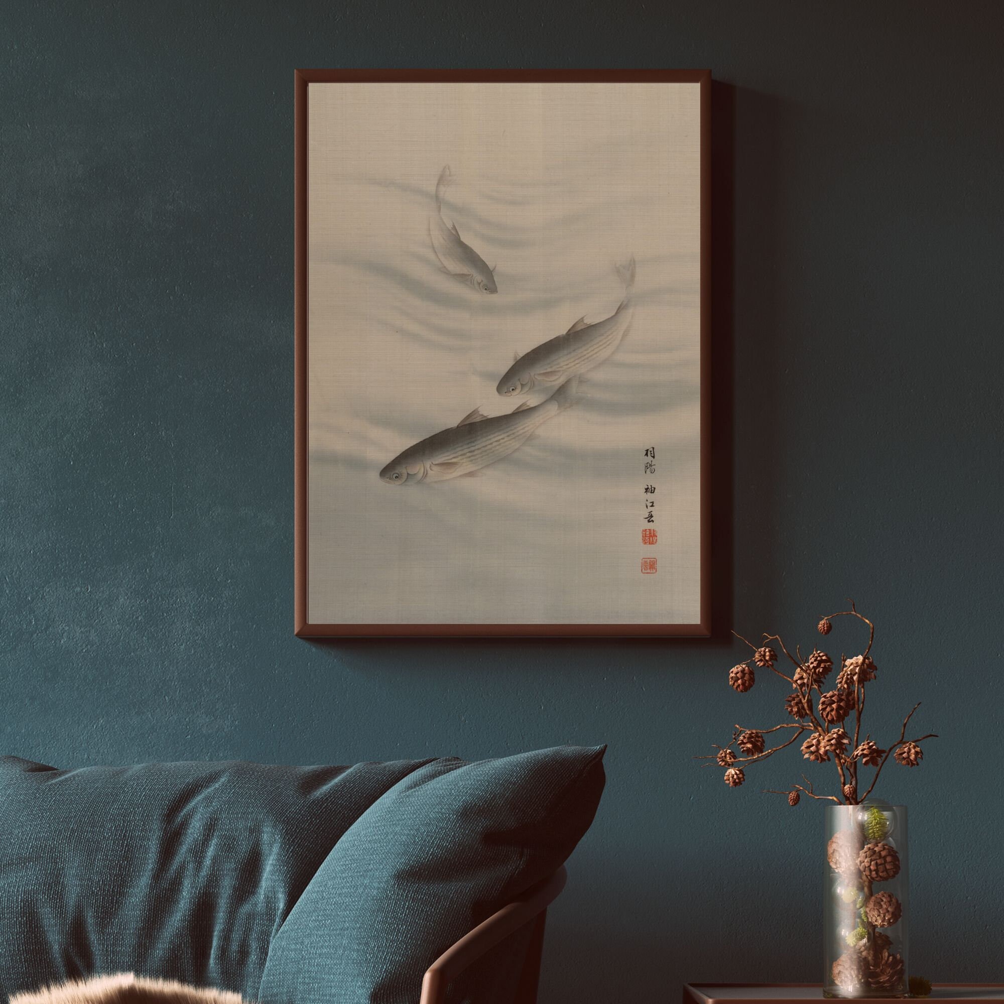 Fishes Swimming Print Poster Art, Digital Wall Art Print, Digital ...