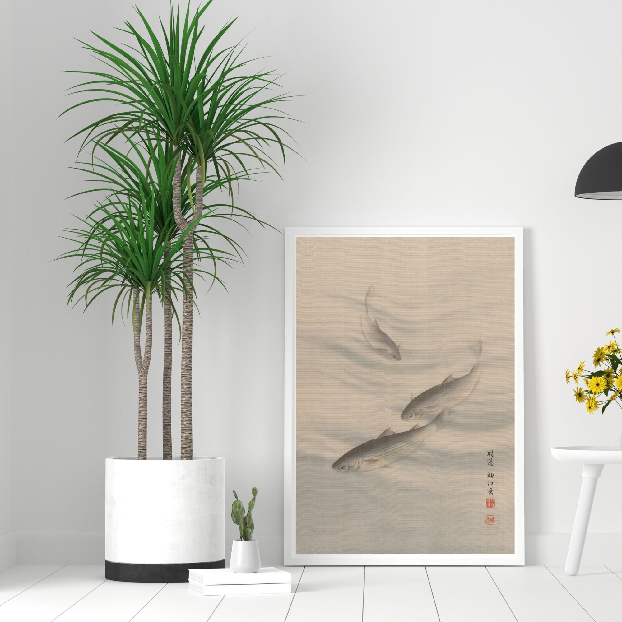 Fishes Swimming Print Poster Art, Digital Wall Art Print, Digital ...