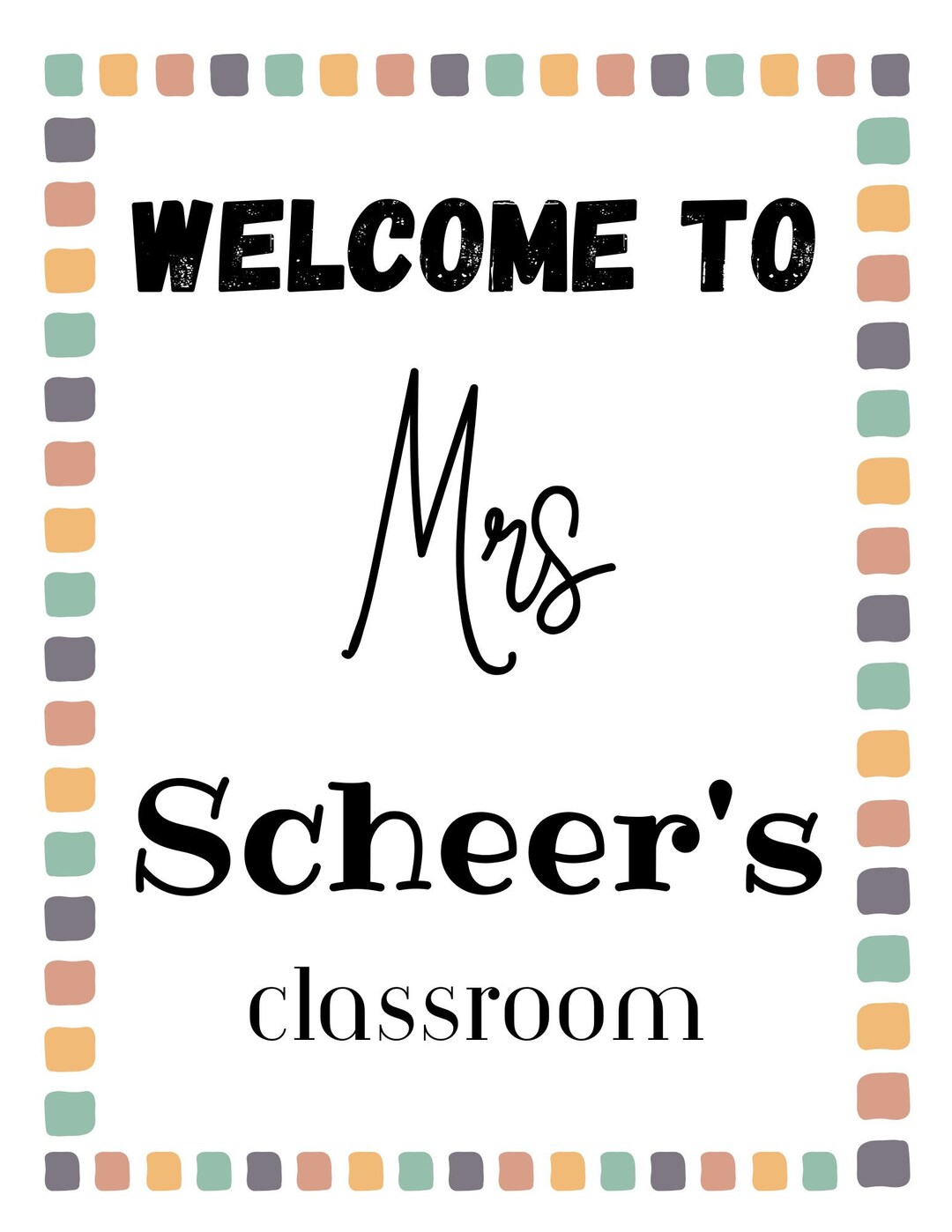 Welcome Classroom Sign - Etsy