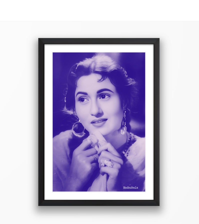 Madhubala Poster Bollywood Actress Vintage Art Instant - Etsy