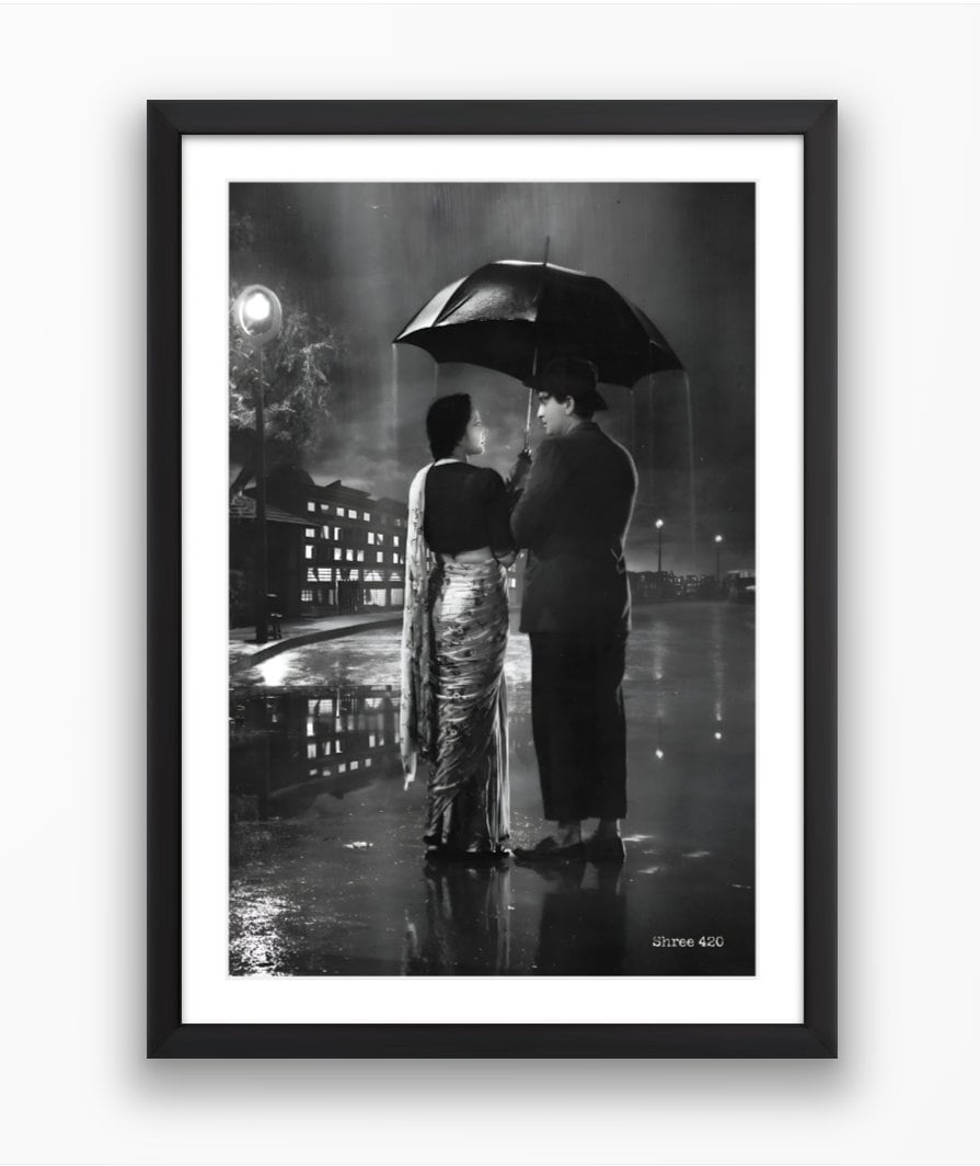 Shree 420 Digital Poster Bollywood Movie Poster Vintage Art Raj Kapoor ...