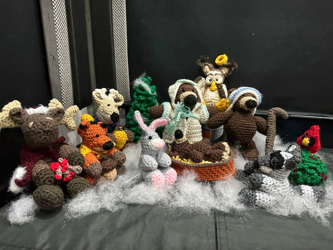 Crochet Forest Animal Nativity Set - Etsy