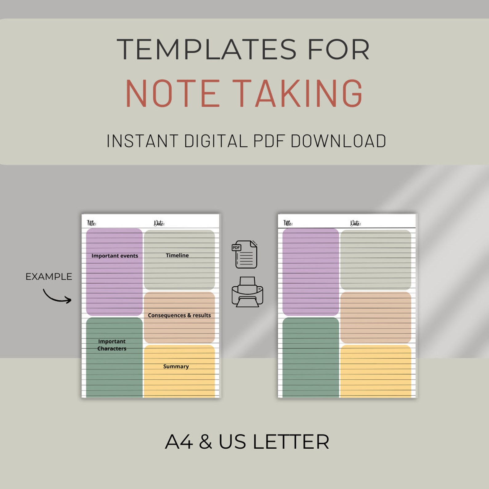 Note Taking Templates Printable Paper Blurting Method Cornell Student ...
