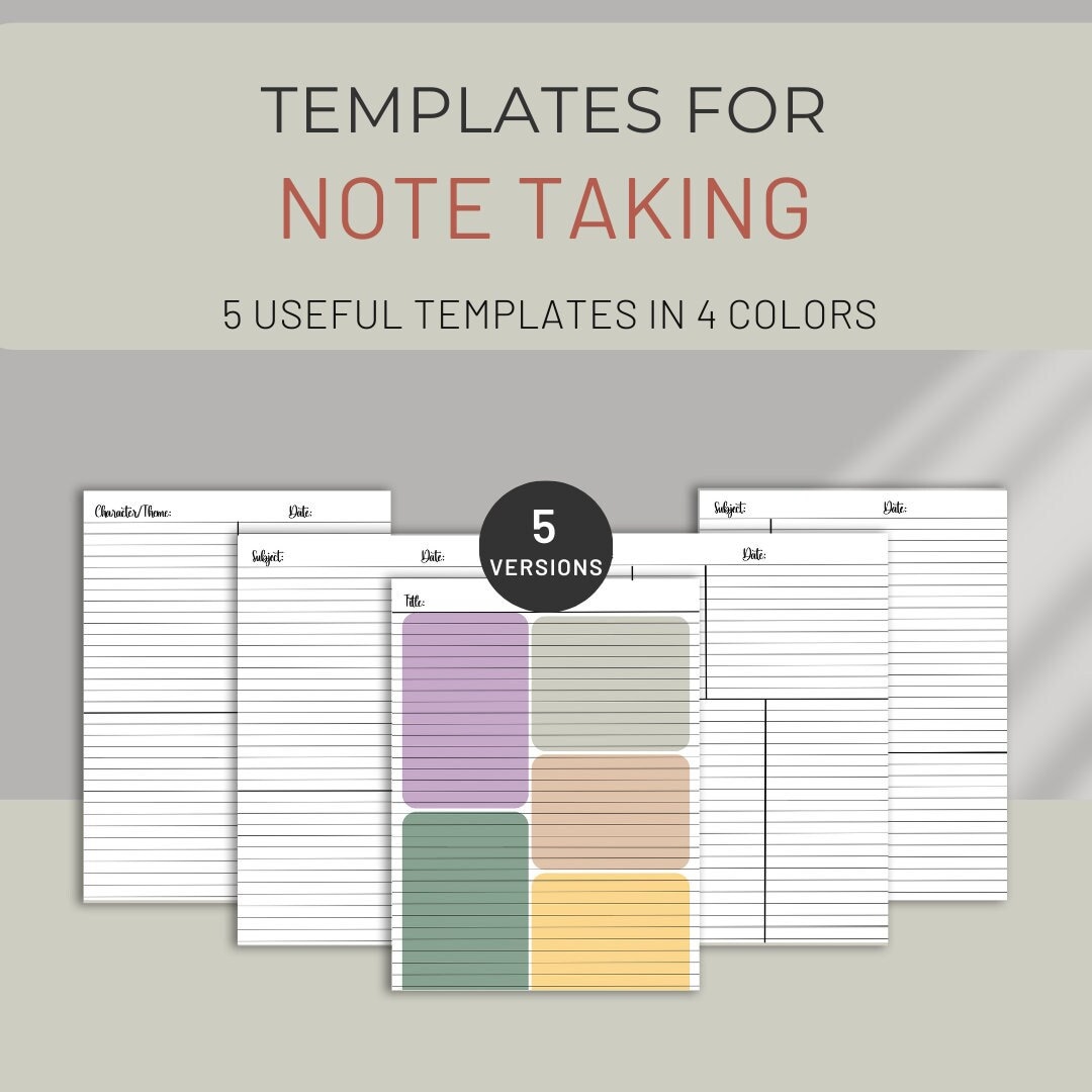 Note Taking Templates Printable Paper Blurting Method Cornell Notes ... Note Taking Templates Printable Paper Blurting Method Cornell Notes ...