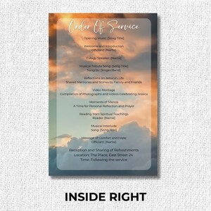 Funeral Program Template, Canva Editable, Colorful Folded Obituary ...