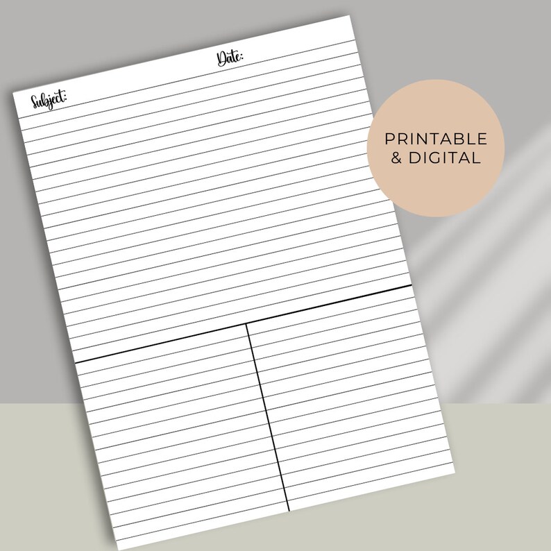 Note Taking Templates Printable Paper Blurting Method Cornell Notes ...