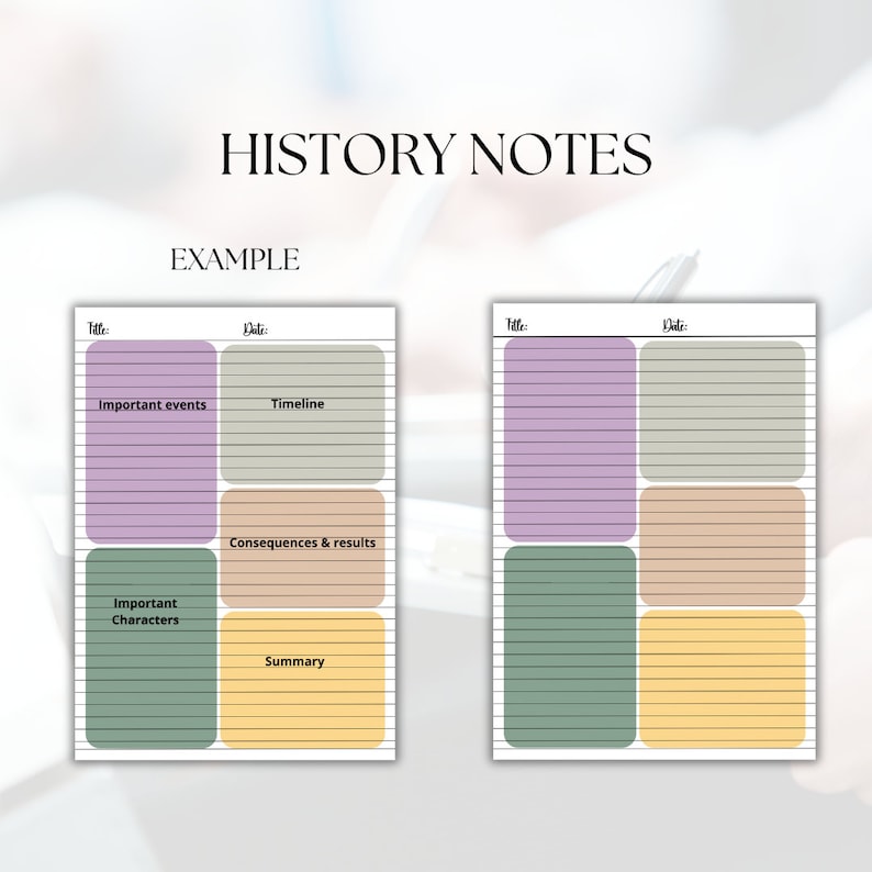 Note Taking Printable Paper Templates Blurting Method Cornell Notes ...