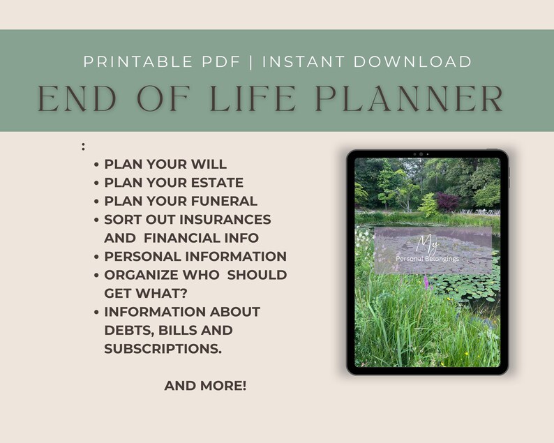 End of Life Planner Printable Digital Final Preparations When I Die ...
