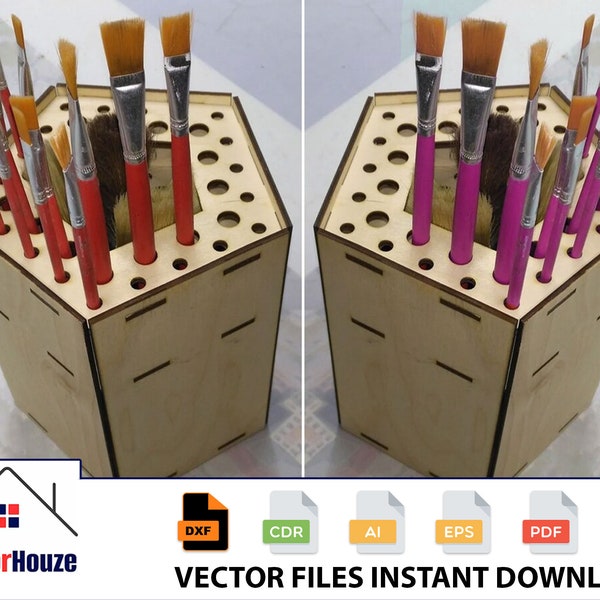 Paint Brush Holder Laser Files - Etsy
