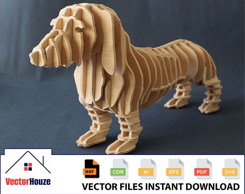 Dog 3D Puzzle Animal Puzzle Cdr Dxf Svg Ai Eps Pdf Laser Cut - Etsy