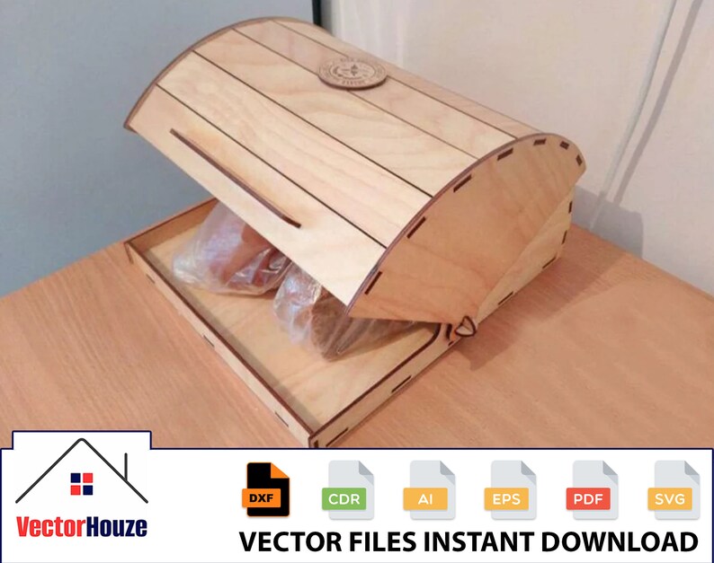 Caja de pan 4 mm Cdr Ai Dxf Pdf Corte láser SVG Glowforge Cricut Cector ...