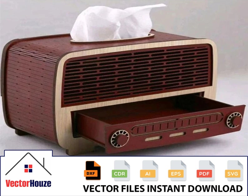 Retro Radio Napkin Holder Cdr Dxf Svg Ai Eps Pdf Laser Cut - Etsy