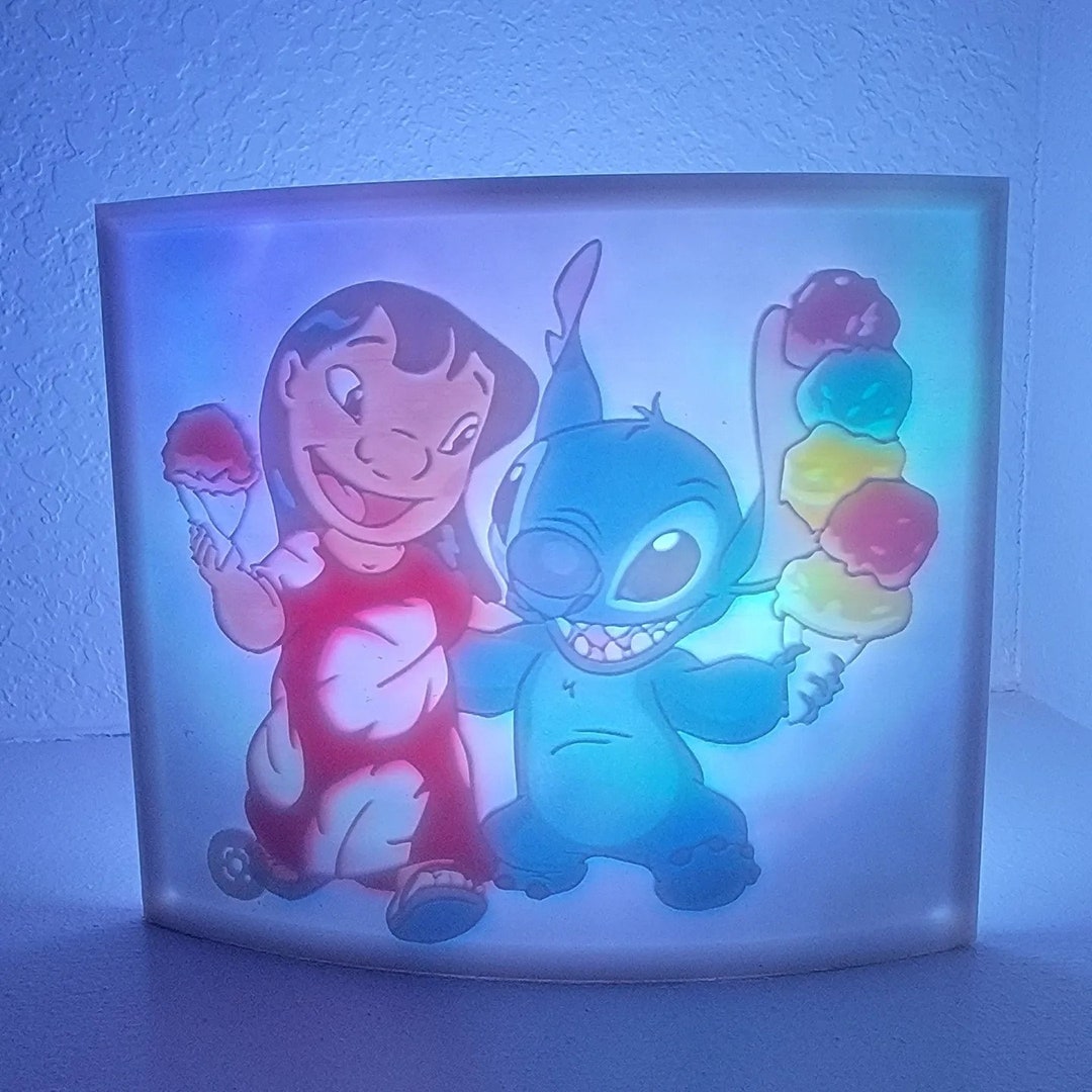 Lilo and Stitch Colored Lithophane 3d Picture Light - Etsy