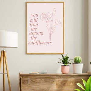 Wildflower Quote Print, Digital Print, Girly Home Decor, Blush Pink ...
