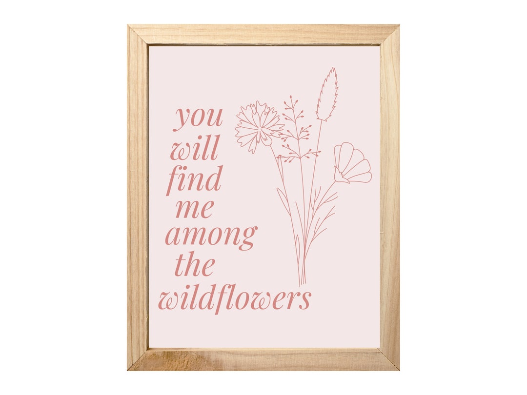 Wildflower Quote Print, Digital Print, Girly Home Decor, Blush Pink ...