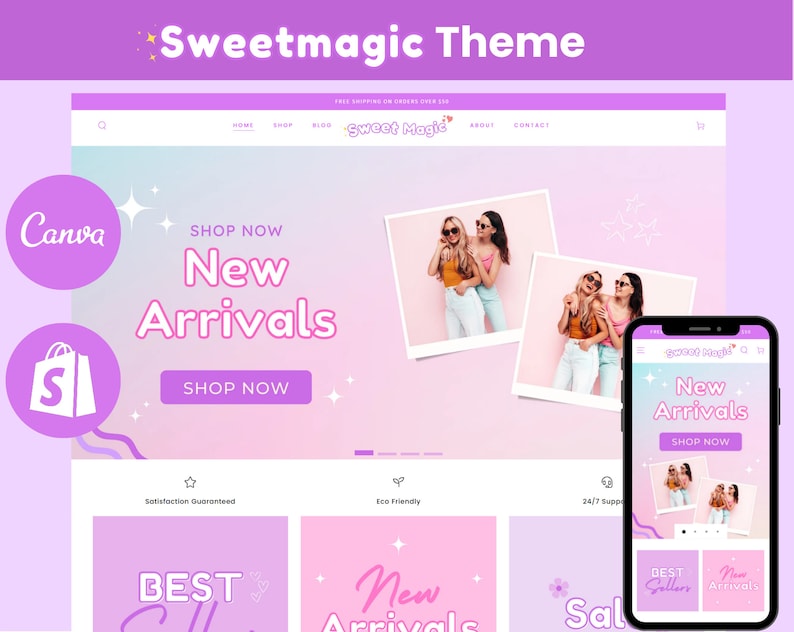 Shopify Theme Template Purple Gradient Web Themes for Shopify - Etsy