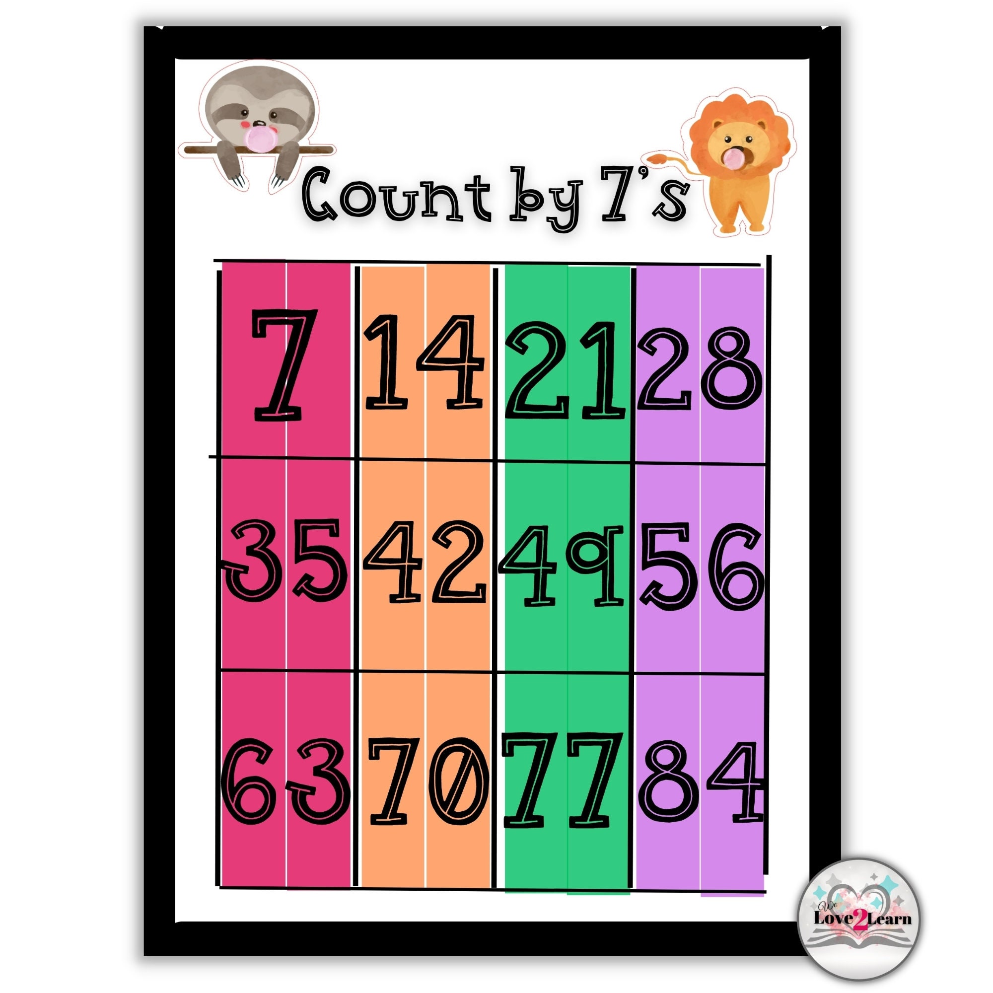 12 Skip Counting Posters. Skip Count Chart. Educational Poster ...
