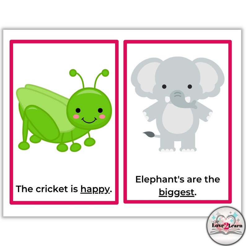 15 ESL Flashcards. Nouns Verbs and Adjectives. Sentence - Etsy