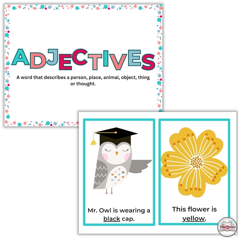 15 ESL Flashcards. Nouns Verbs and Adjectives. Sentence - Etsy UK