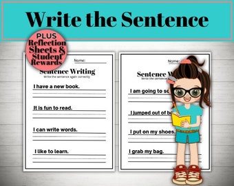 10 Printable Write the Sentence Worksheets. 1st-3rd Grade Writing ...