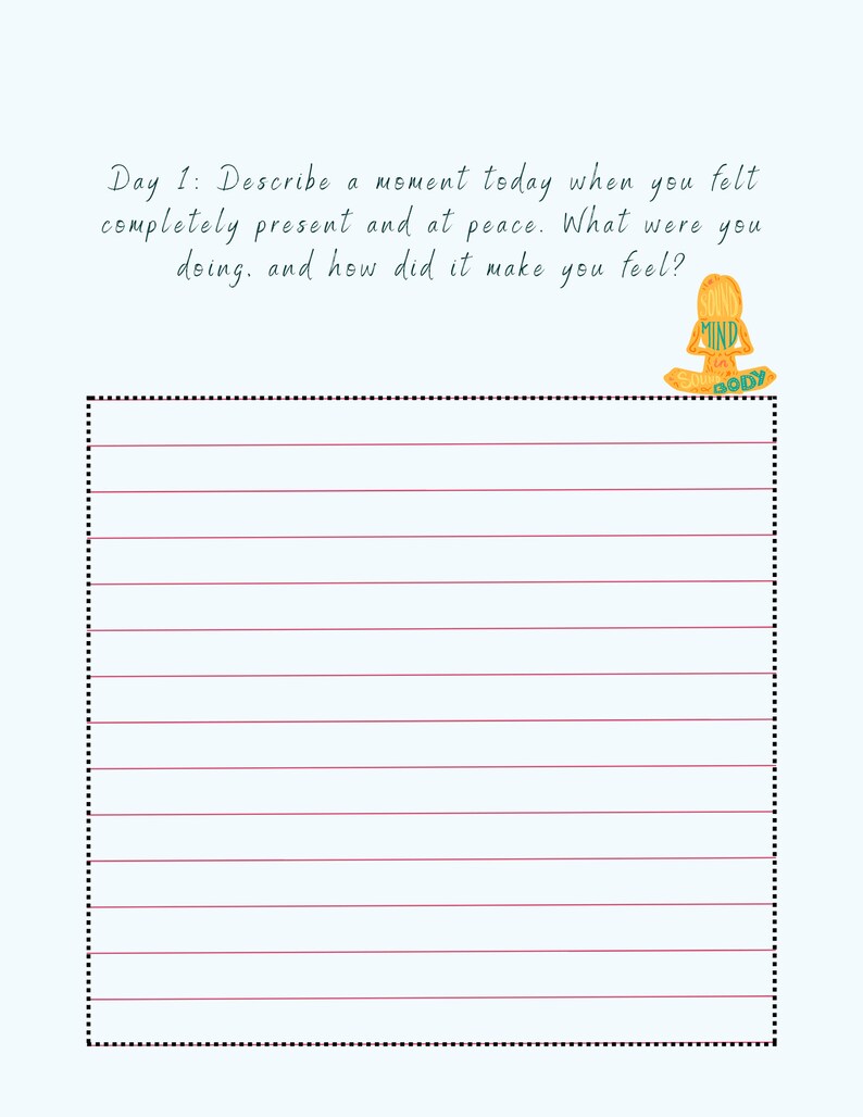 30 Day of Mindfulness- Guided Journal - Digital Download - Etsy
