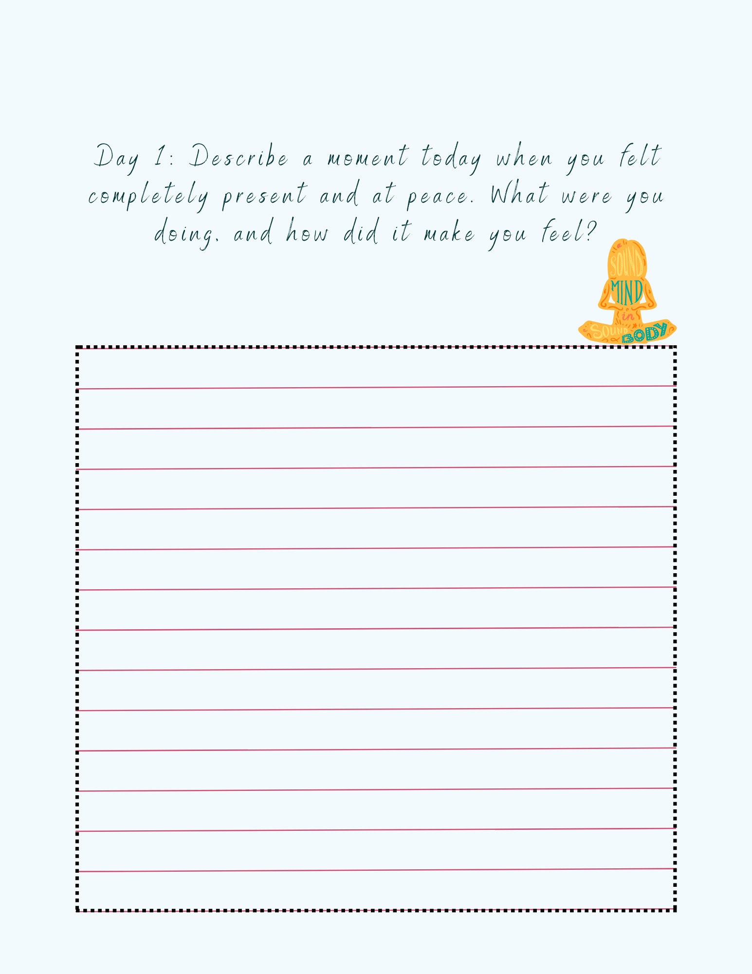 30 Day of Mindfulness- Guided Journal - Digital Download - Etsy