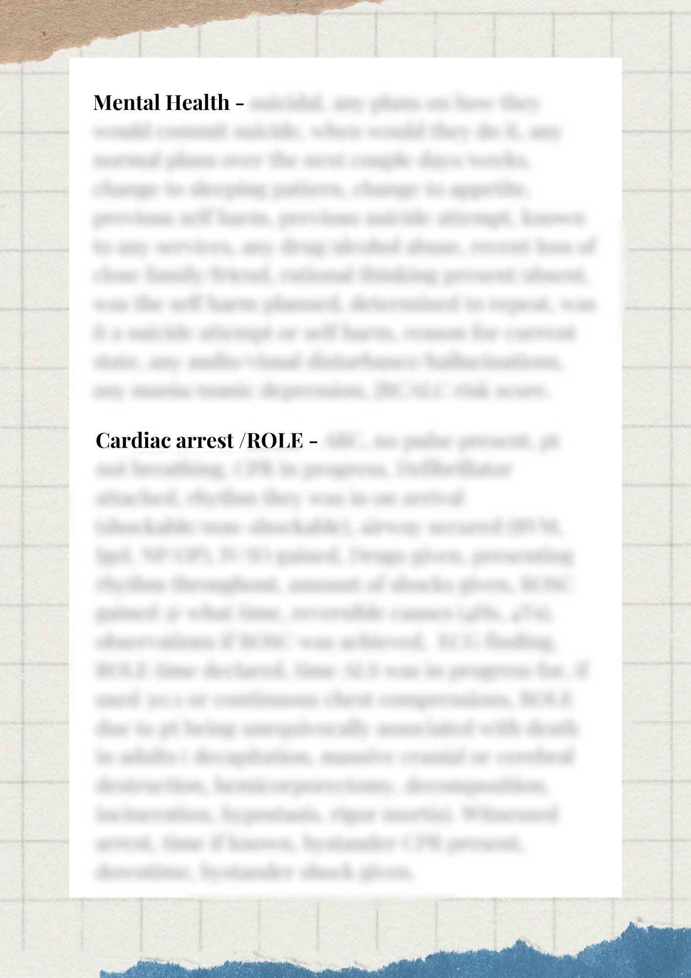 Healthcare Paperwork Template for Ambulance, Nurses & Paramedics - Etsy