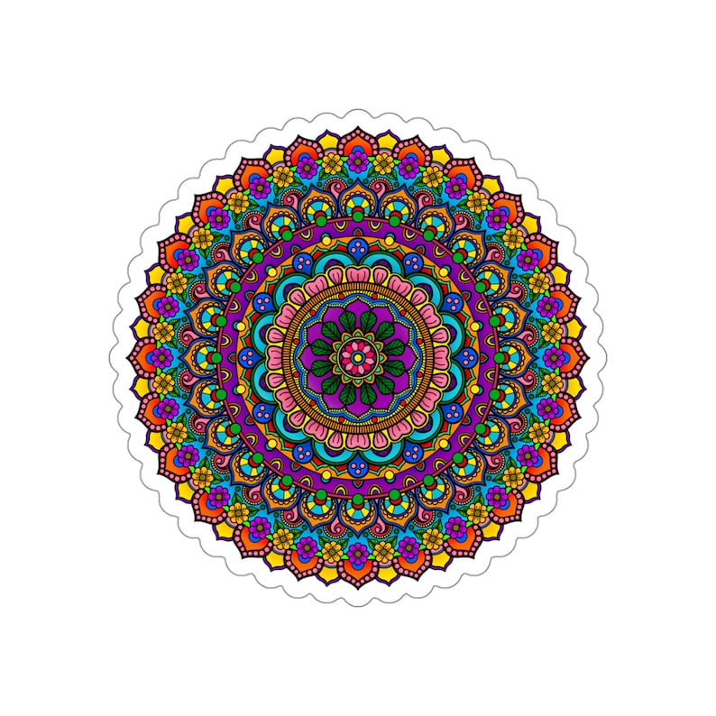 Mandala Full Color - Die-cut Sticker 4" X 4" - Etsy