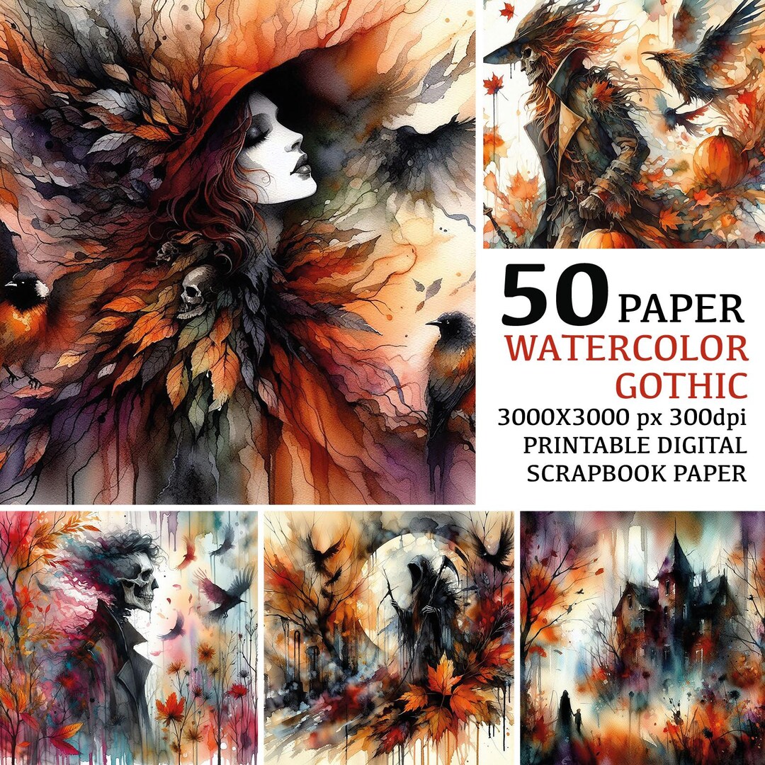 Watercolor Surrealist Gothic | Junk Journal | Printable | Digital ...