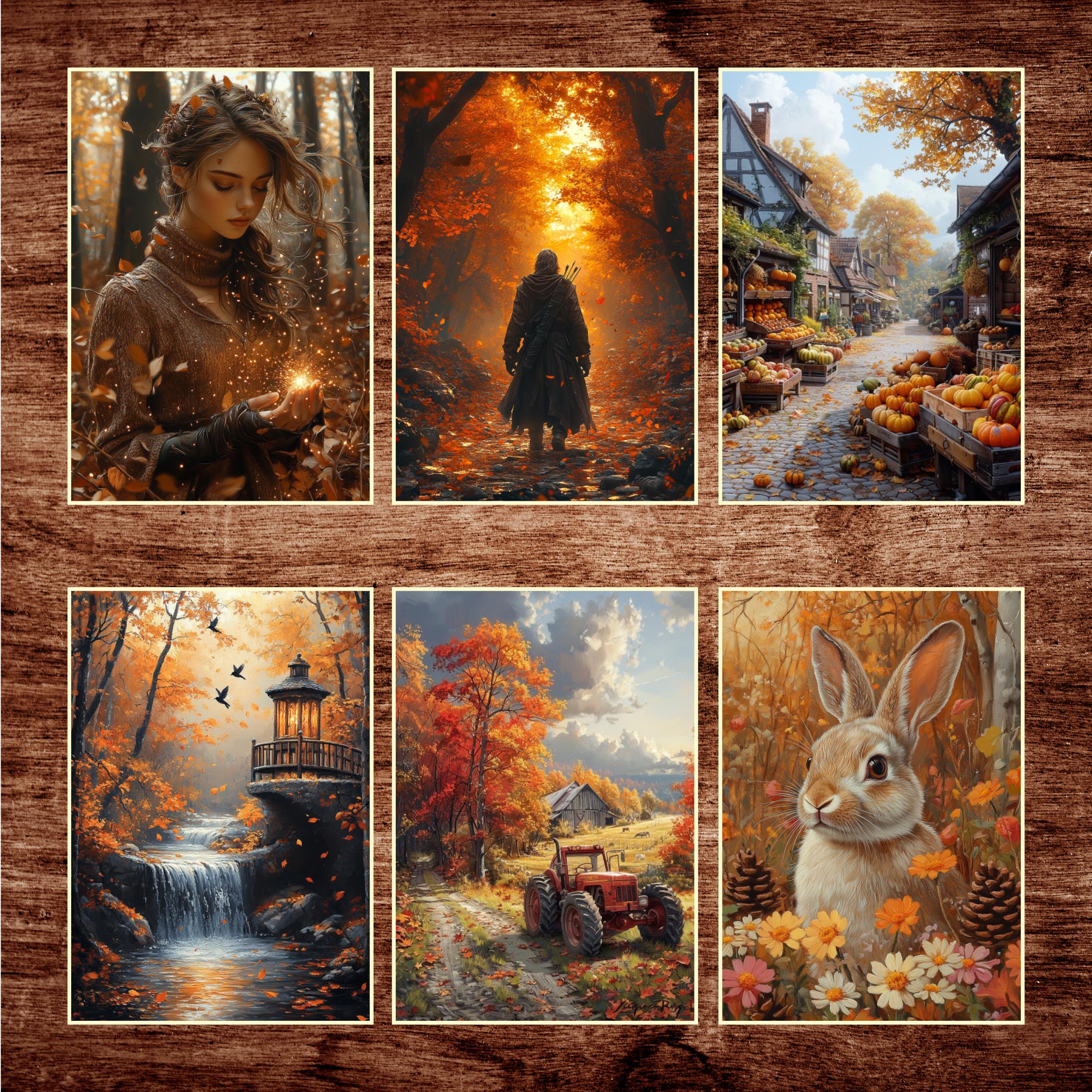 Autumn Scene Junk Journal Page, Fall Collage Sheet, Digital Scrapbook ...
