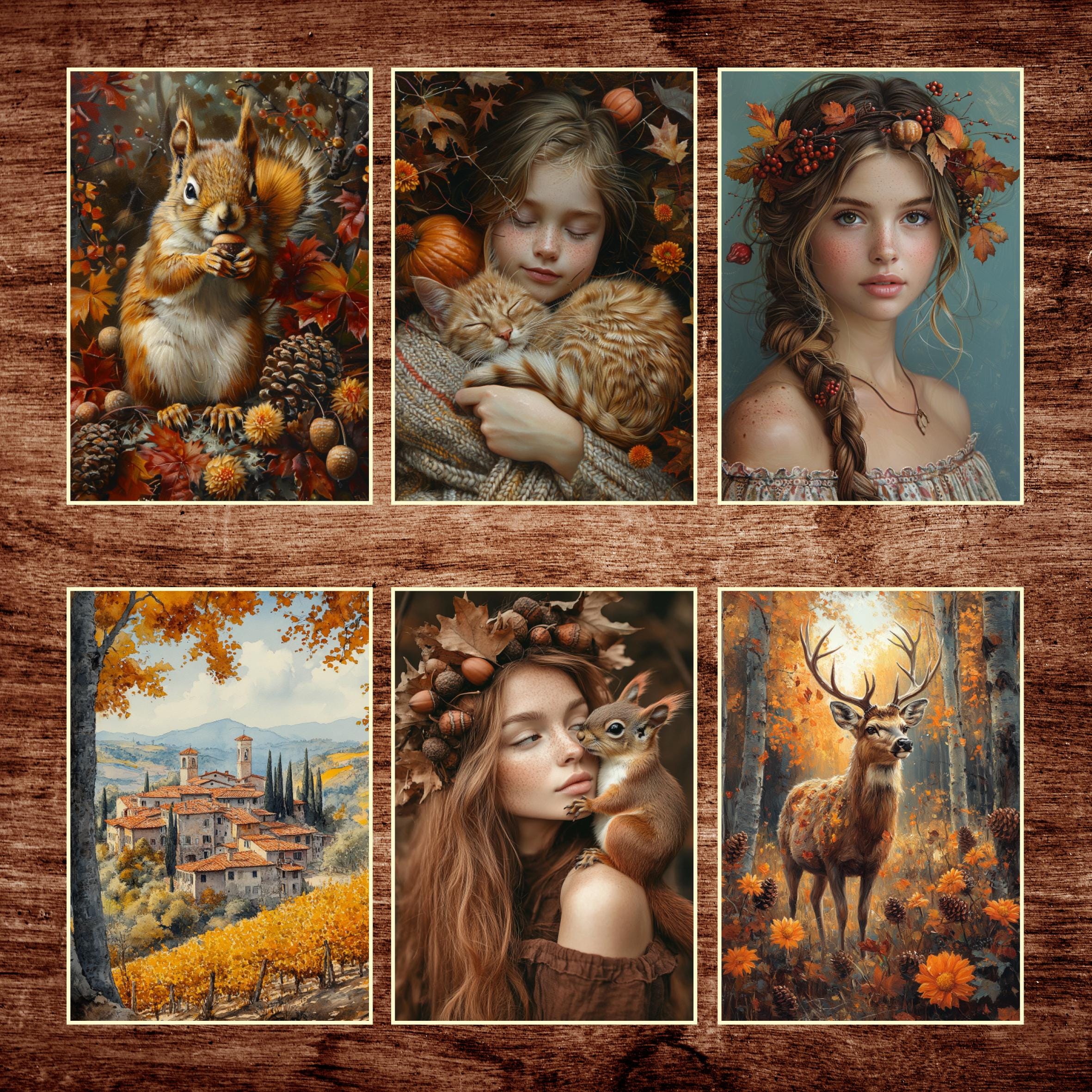 Autumn Scene Junk Journal Page, Fall Collage Sheet, Digital Scrapbook ...