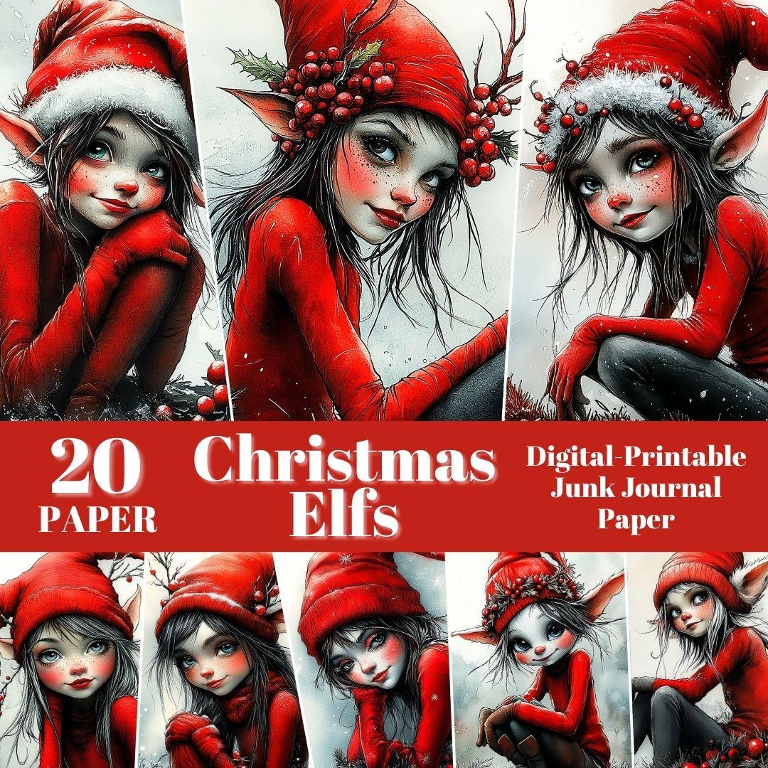 Christmas Elf Digital Art Collection 20 Cozy, Whimsical Holiday Elf ...