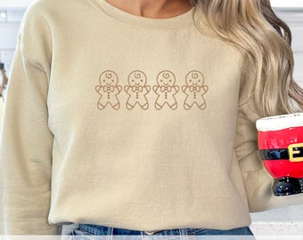 Christmas Gingerbread Man Embroidered Unisex Crewneck Sweatshirt ...