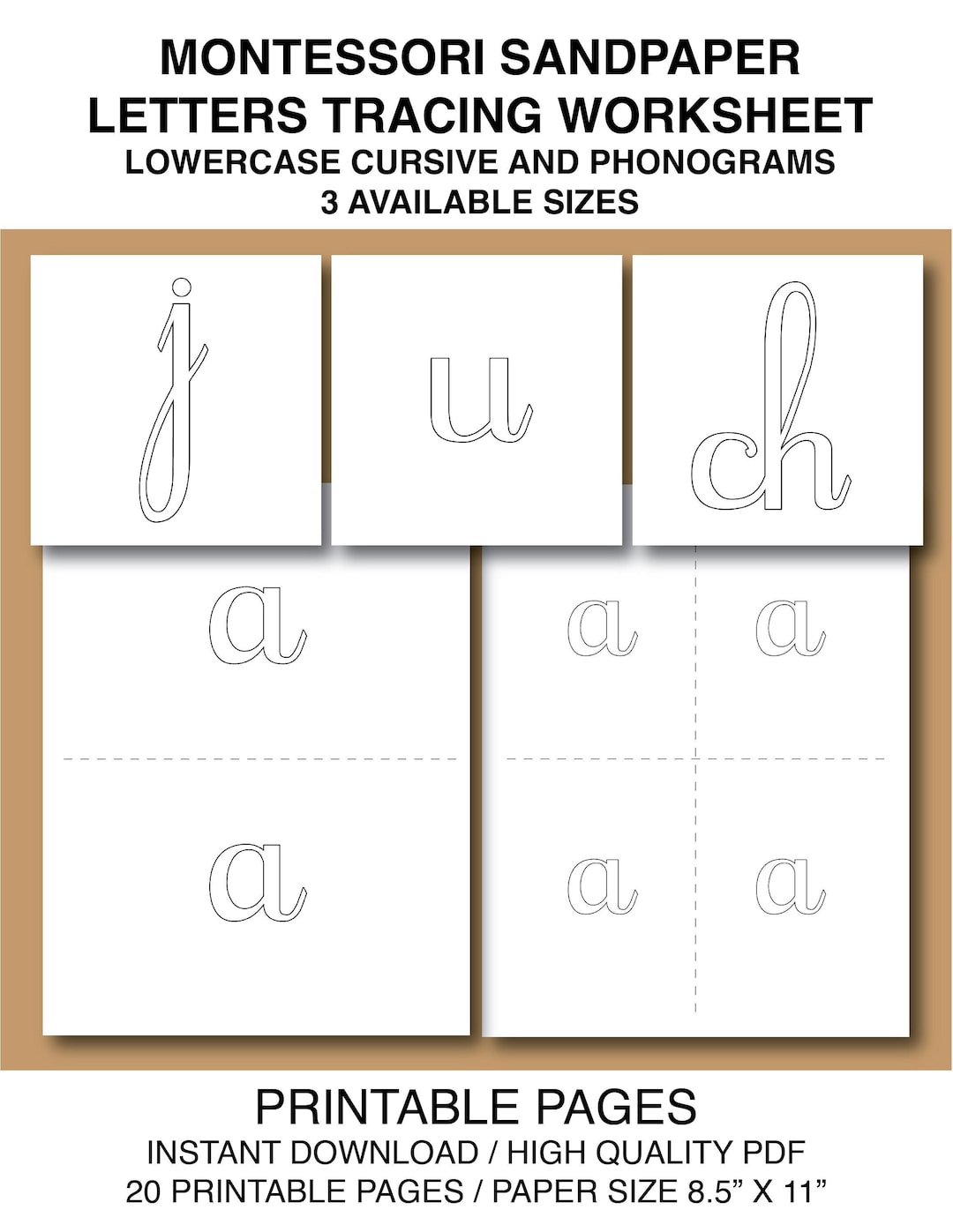 Montessori Sandpaper Letters Tracing Worksheets - Etsy