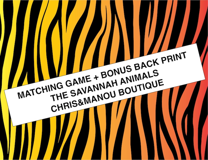 The Savannah Animals Matching Card Game - Etsy