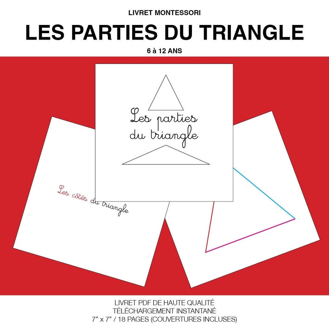 Les Parties Du Triangle - Livret Montessori - Etsy