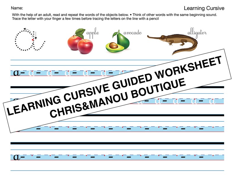 Writing Cursive Letters - Etsy