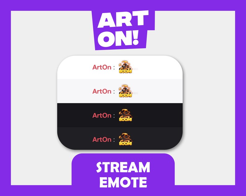Boom Animated Emote for Streamer | Animated Twitch Stream Emote - Etsy