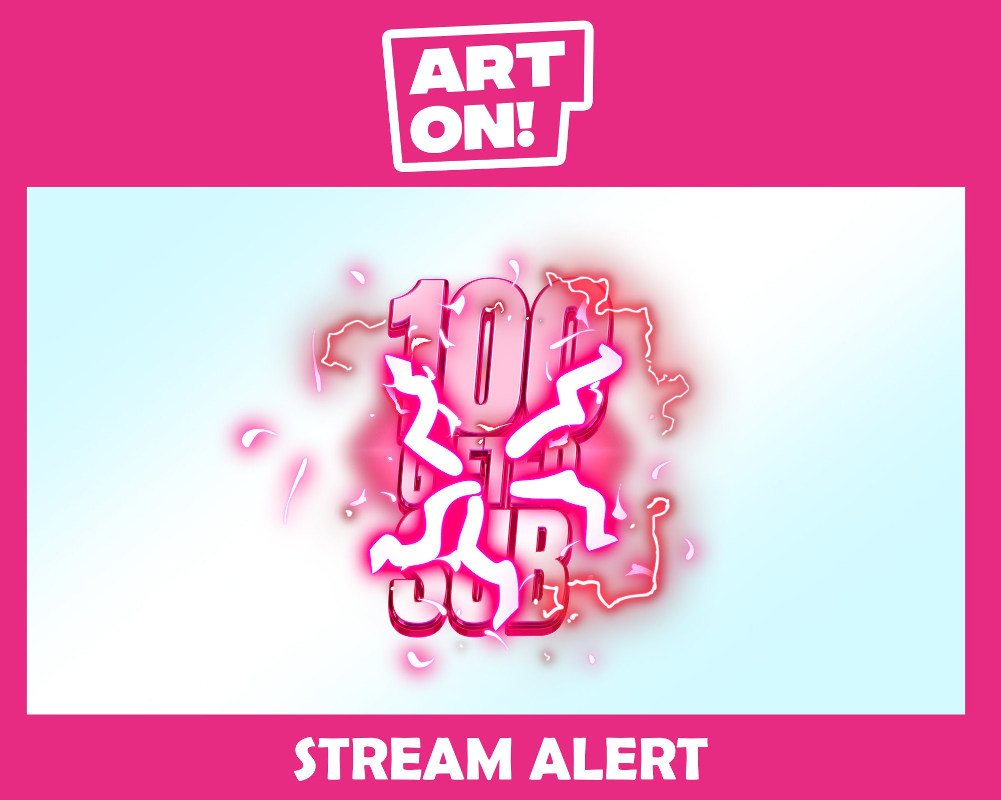 Pink Electric Anime Gifted Sub Alert for Twitch Twitch Streams ...