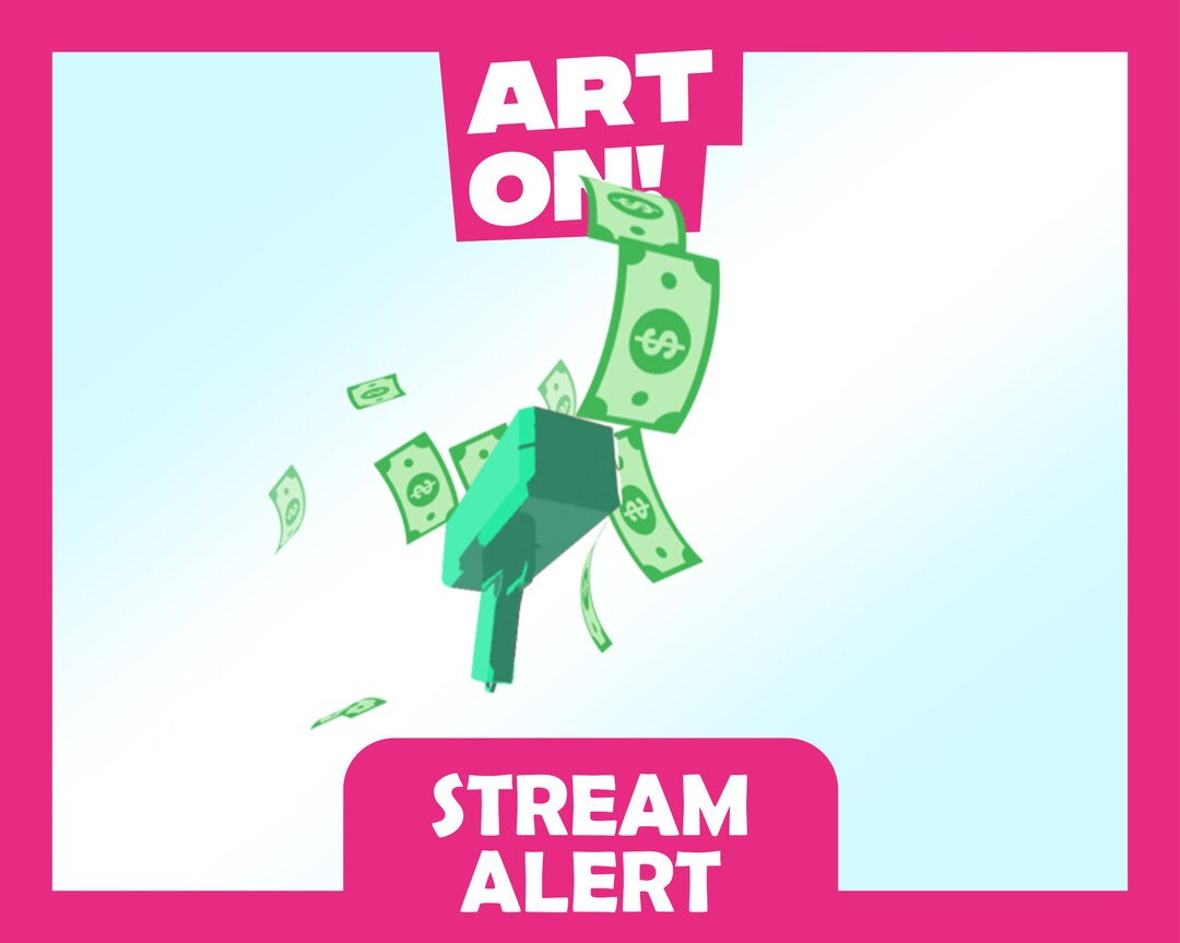 ANIMATED Blue Money Gun Alert | Twitch, Youtube, Facebook, Streamlabs ...