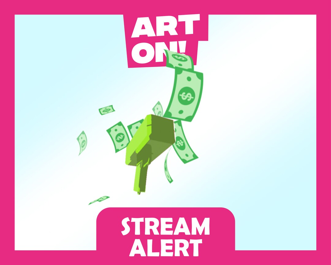 ANIMATED Green Money Gun Alert | Twitch, Youtube, Facebook, Streamlabs ...