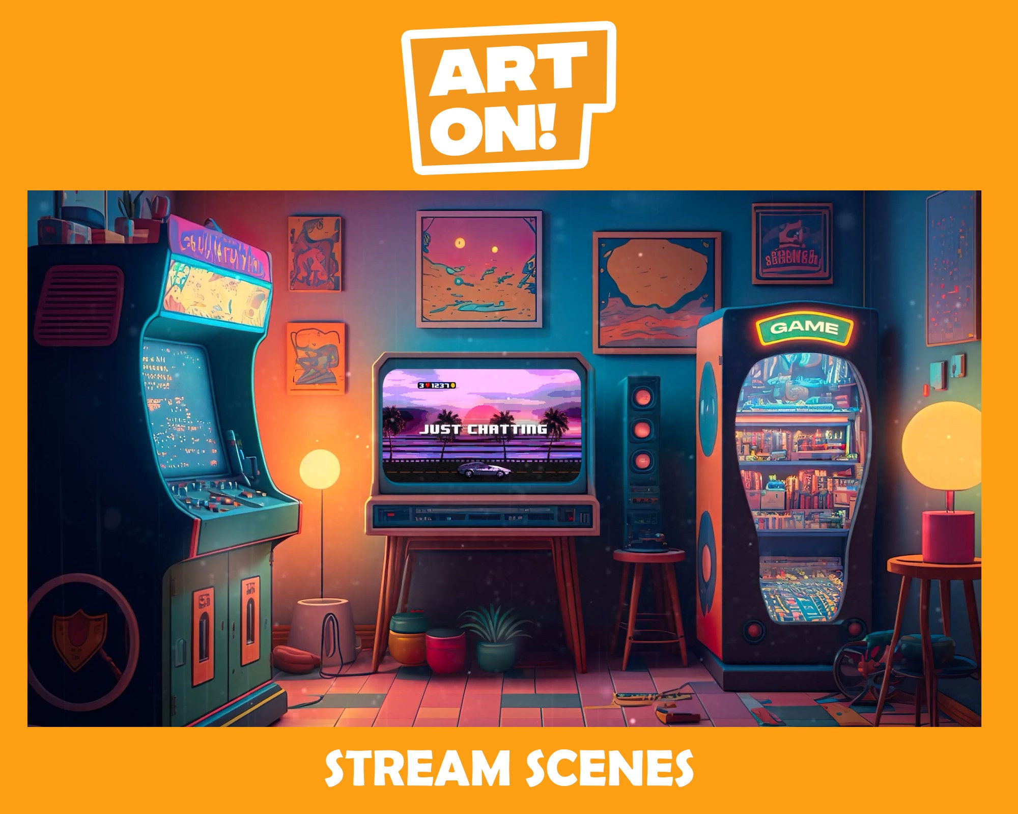 Animated Lofi Style Arcade Room Twitch Stream Scenes Twitch Stream ...