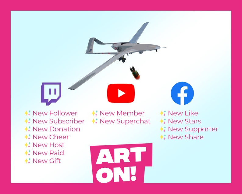 Bayraktar TB2 Stream Alert: Animated UAV Bomb Drop (digital Download ...