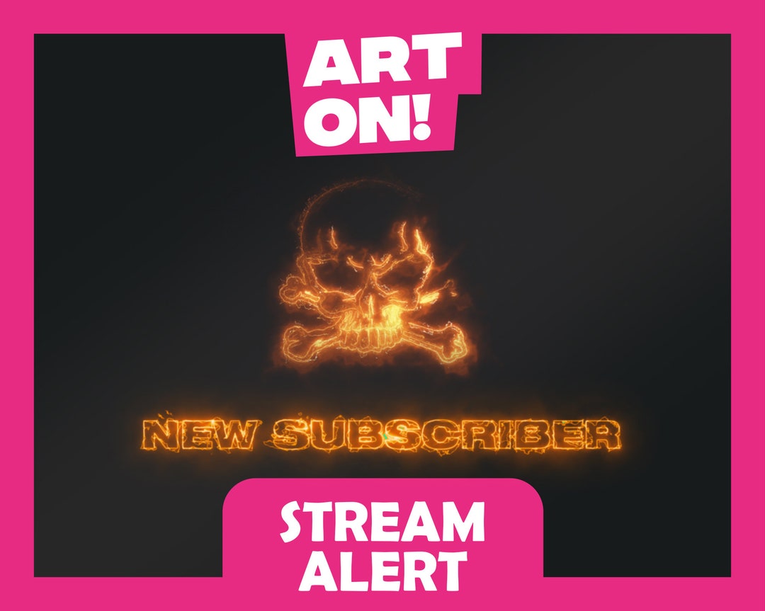ANIMATED Orange Fire Skull Twitch Streamer Alert | Twitch, Youtube ...