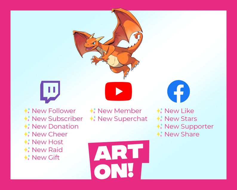 ANIMATED Dragon Alert Twitch, Youtube, Facebook, Streamlabs Fire Dragon ...