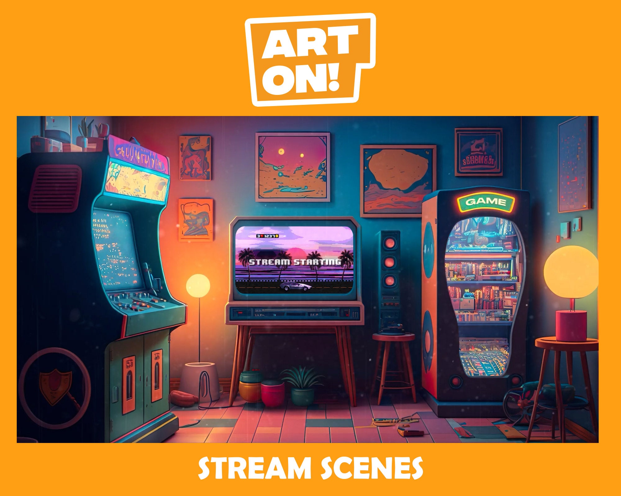 Animated Lofi Style Arcade Room Twitch Stream Scenes Twitch Stream ...