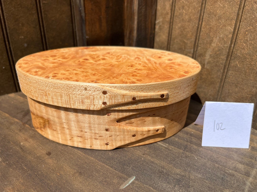 Shaker Box 2 in Ambrosia Maple and Pepperwood Burl - Etsy